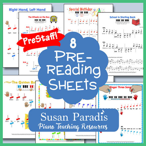 Pre-reading Bundle One - Susan Paradis Piano Teaching Resources