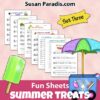 Summer Treats Funsheets Set Three - Susan Paradis Piano Teaching Resources