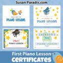 First Lesson Certificates - Susan Paradis Piano Teaching Resources